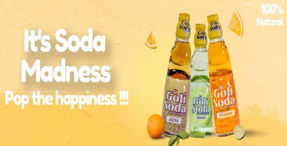 Goli soda Pop the happiness 100% natural refreshing taste